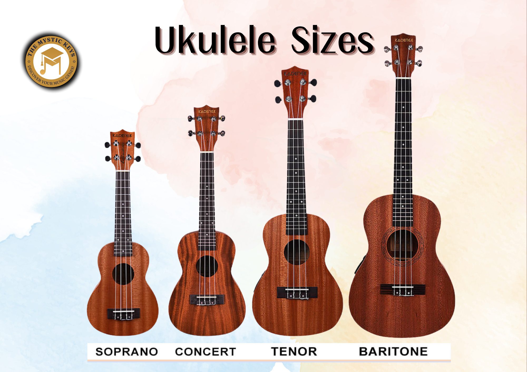 Ukulele Sizes | Soprano, Concert, Tenor & Baritone